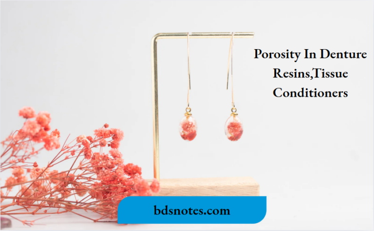 Porosity In Denture Resins,Tissue Conditioners - BDS Notes
